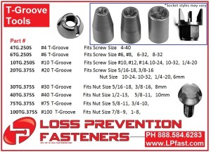 TGroove, Tri-Groove, Tampruf - Loss Prevention Fasteners