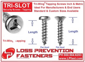 Tri-Wing® Tapping Screws - Loss Prevention Fasteners