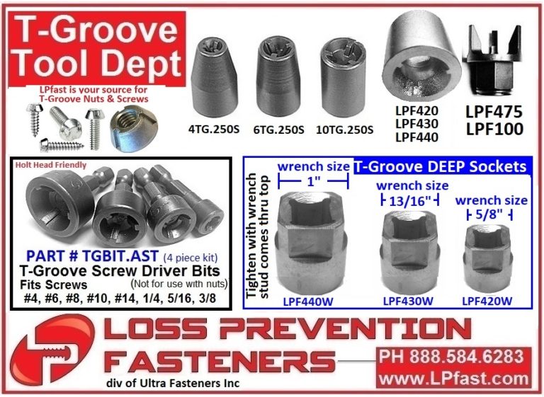 Tamper Proof/Security Tools - Loss Prevention Fasteners