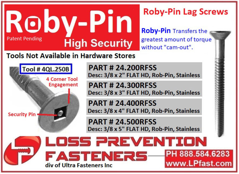 Roby-Pin - Loss Prevention Fasteners